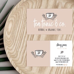 Business Card Design Premade Logo Ready Made Business Cards Tea Cafe ...