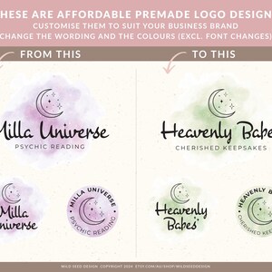 Premade Logo Design Psychic Reading Logo Spiritual Business Logo Tarot ...