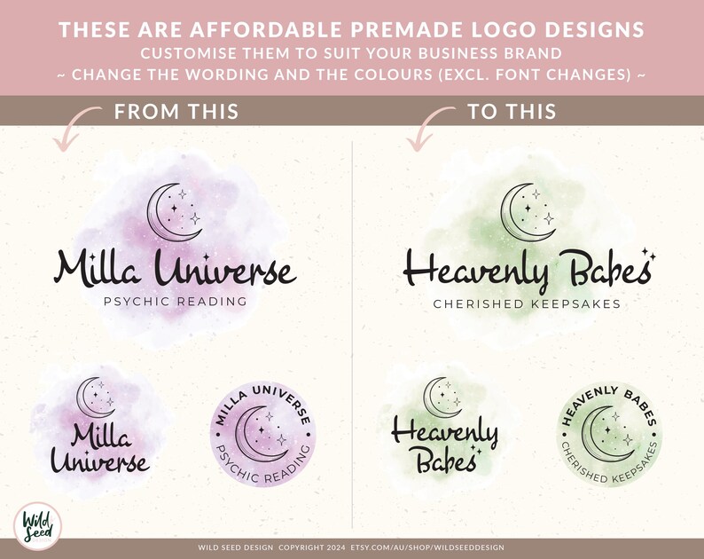 Premade Logo Design Psychic Reading Logo Spiritual Business Logo Tarot ...