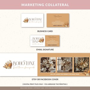 Premade Logo Design Dried Flower Arrangements Logo Florist Logo Flowers ...