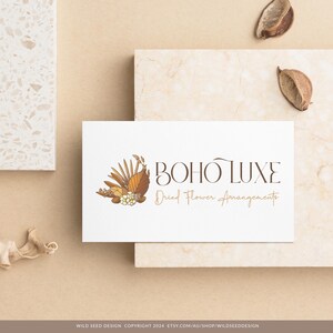 Premade Logo Design Dried Flower Arrangements Logo Florist Logo Flowers ...