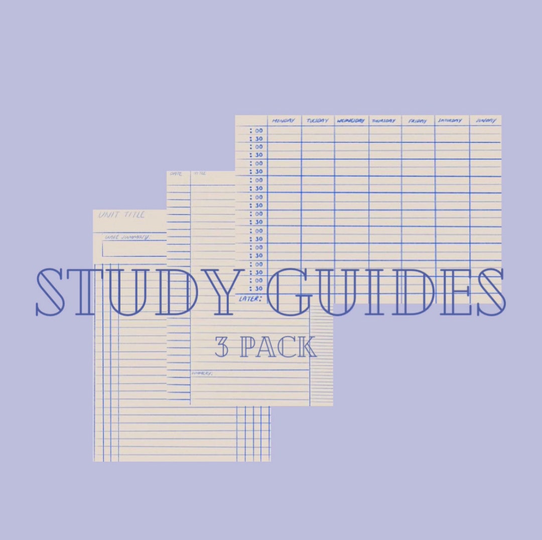 School / University Study Guide Printable. Featuring Note Taking ...