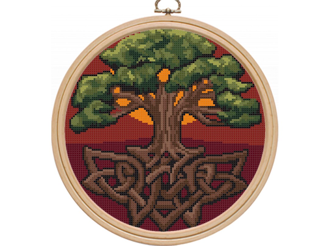 Celtic Tree of Life Cross Stitch Pattern PDF, Modern Counted Printable ...