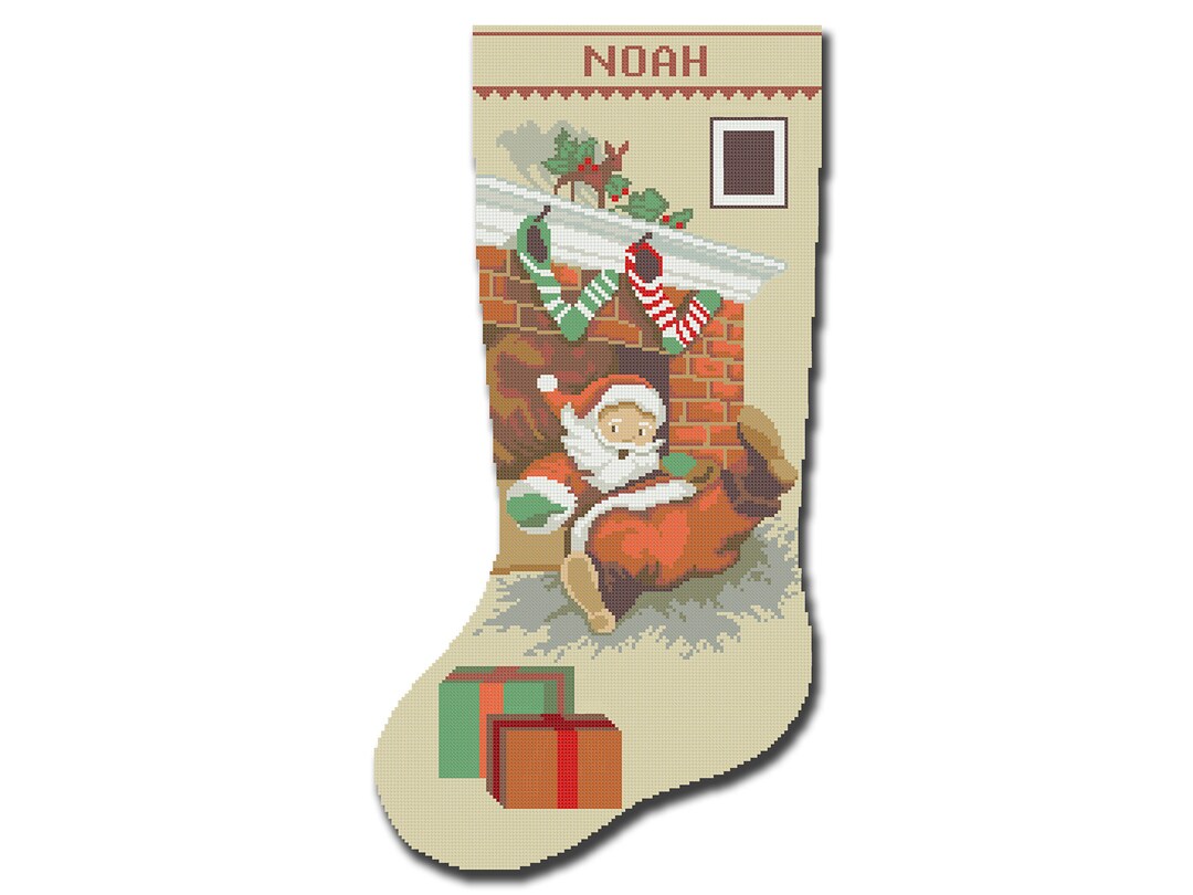 Cross Stitch Pattern PDF, Personalized Christmas Stocking Counted ...