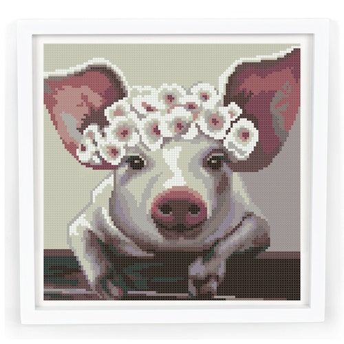 Pig Cross Stitch Pattern 3 Instant PDF Download Potbelly Pig | Etsy