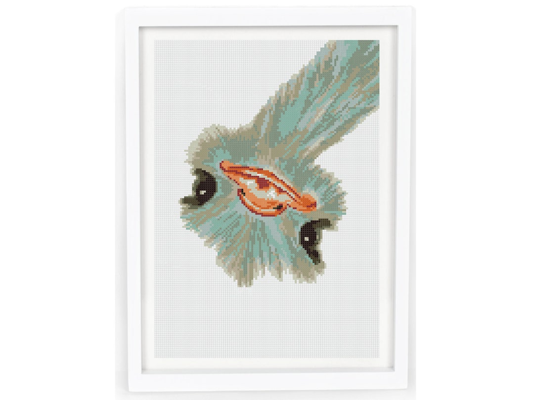 Cross Stitch Pattern Ostrich Pdf, Modern Counted Cross Stitch Sampler ...