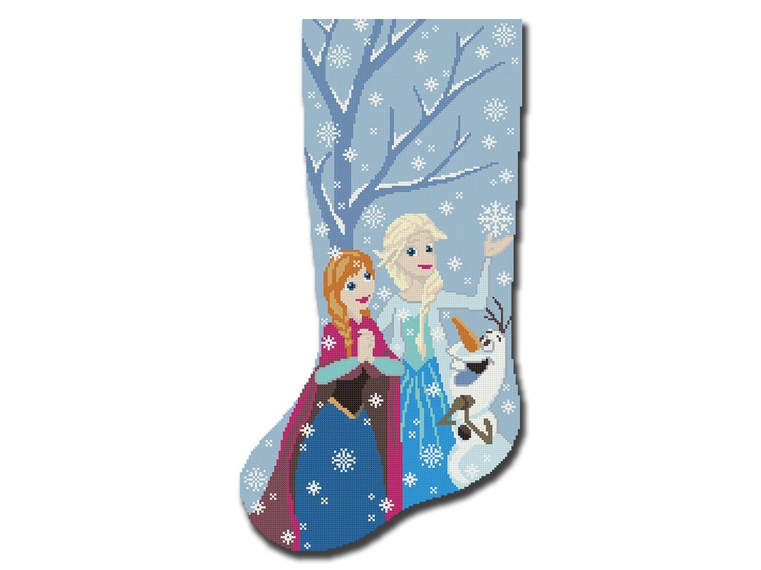 Cross Stitch Stocking Pattern PDF, Modern Counted Easy Printable ...