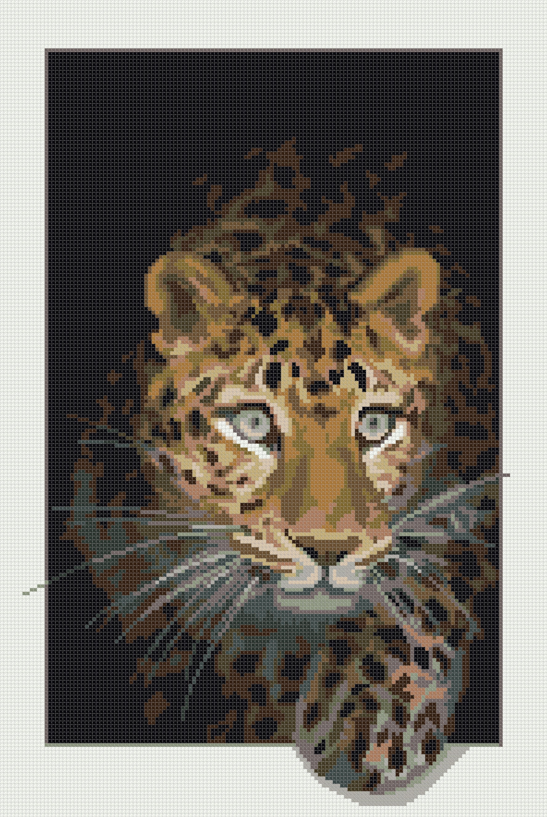 Leopard Cross Stitch Pattern Pdf Counted Modern Cute 3D Cross - Etsy