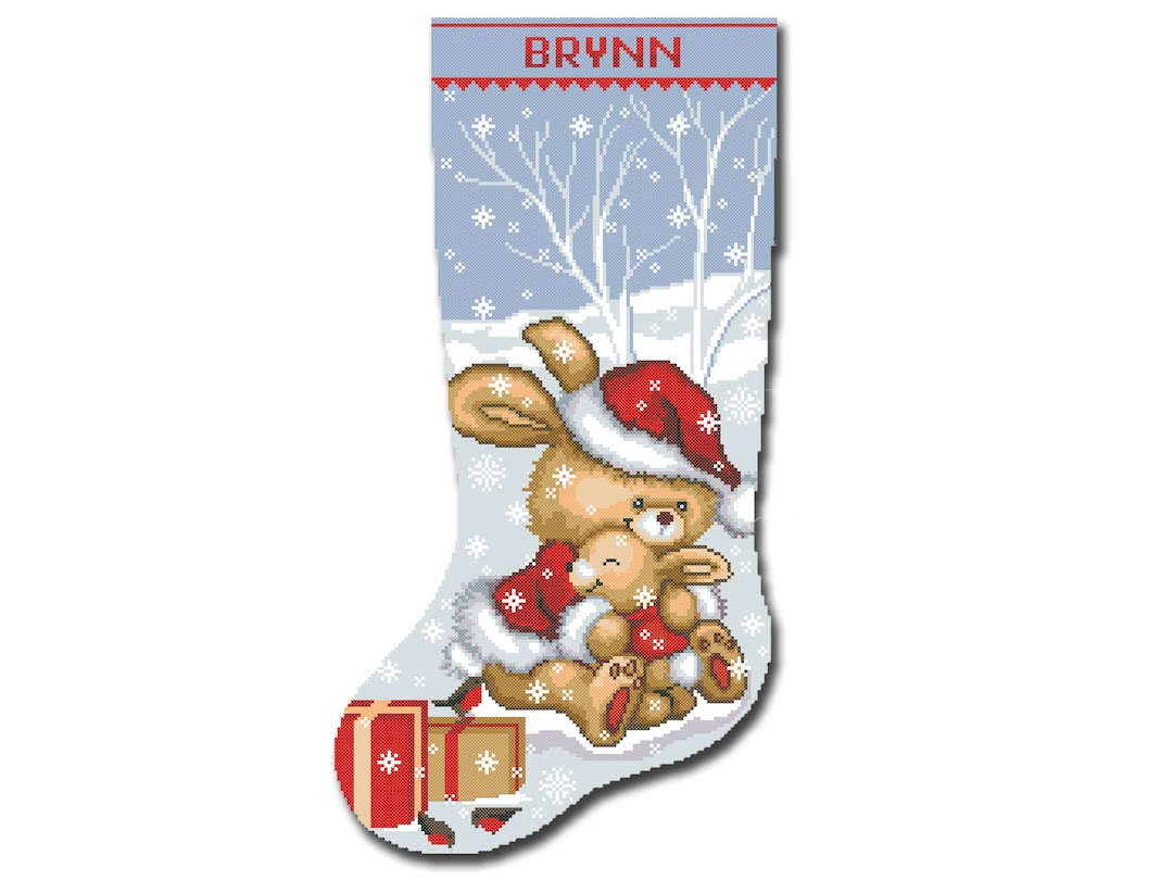 Cross Stitch Christmas Stocking Patterns PDF Personalized Modern ...
