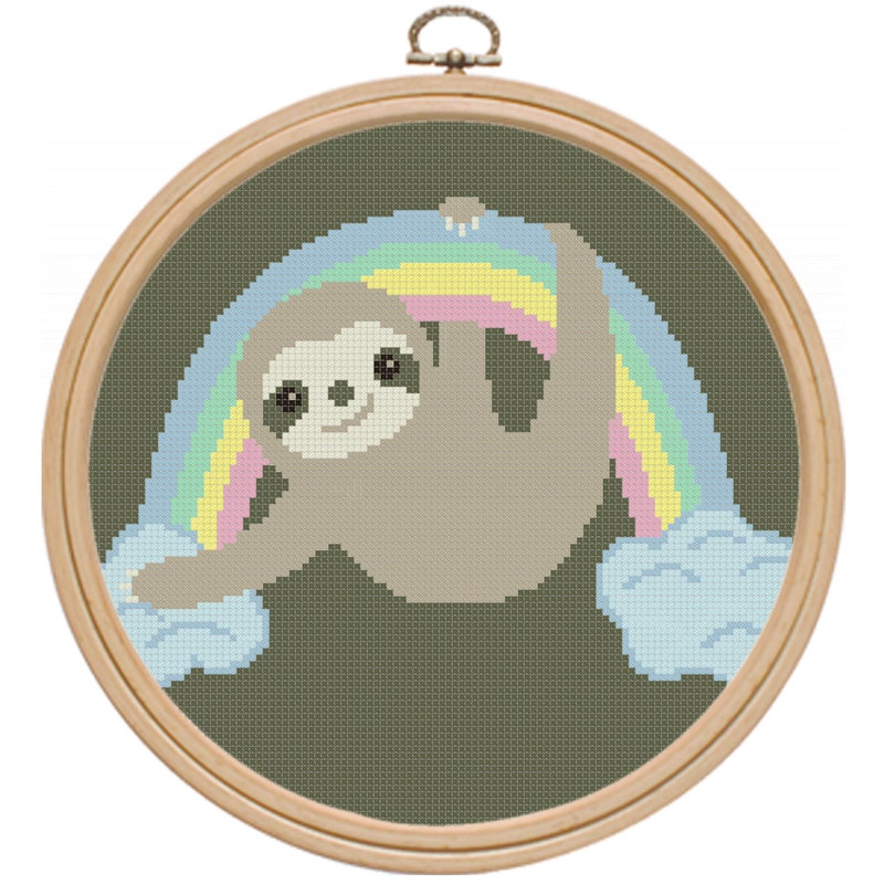 Sloth Cross Stitch - Etsy