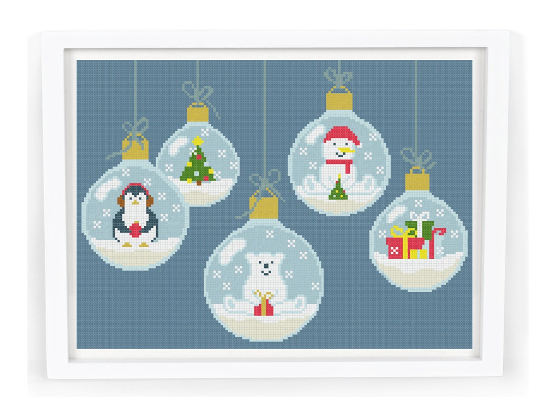 Christmas Cross Stitch Patterns Pdf Modern Easy Simple - Etsy