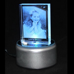 Medium Personalised Lasered 2D Photo Crystal 80x60x20mm - Etsy