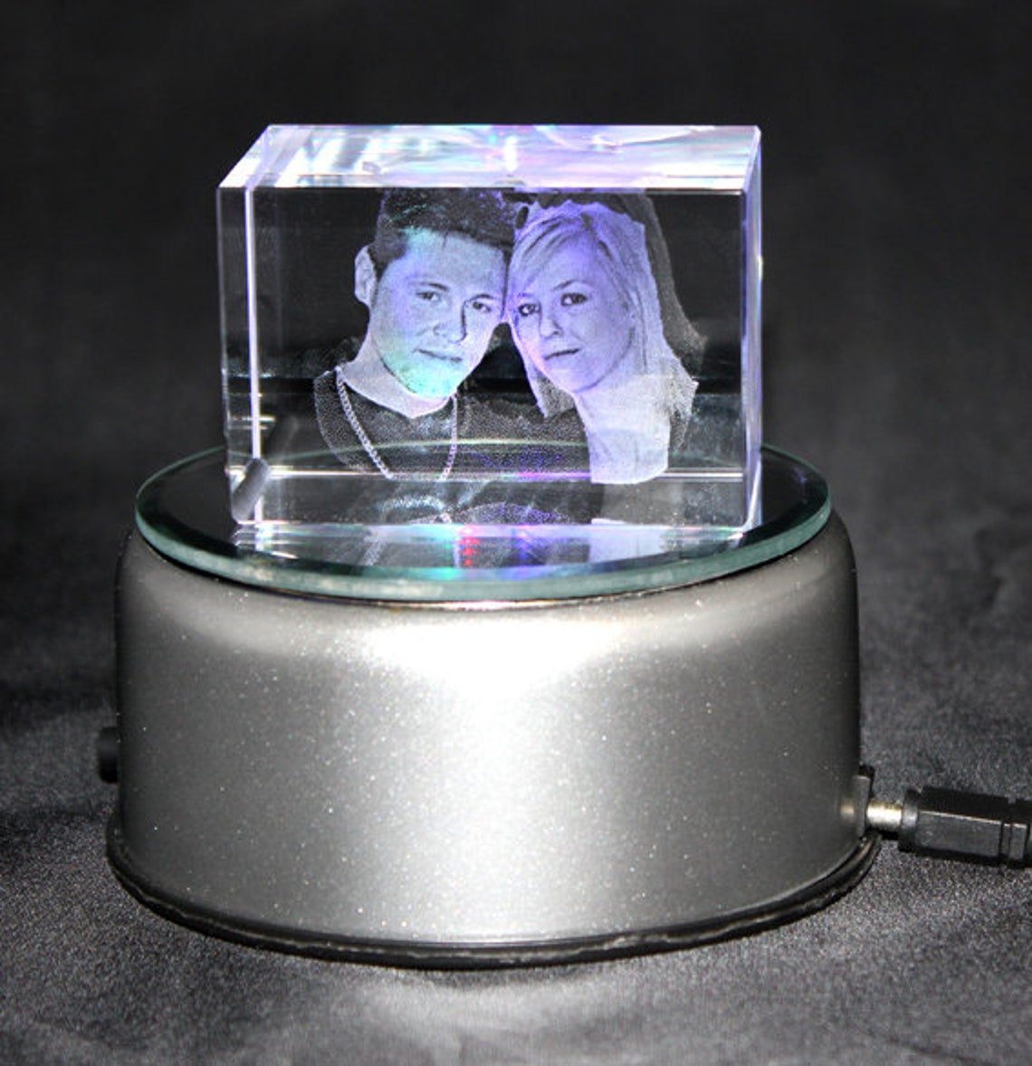 Personalised Lasered 3D Photo Crystal Small 60x40x40mm | Etsy