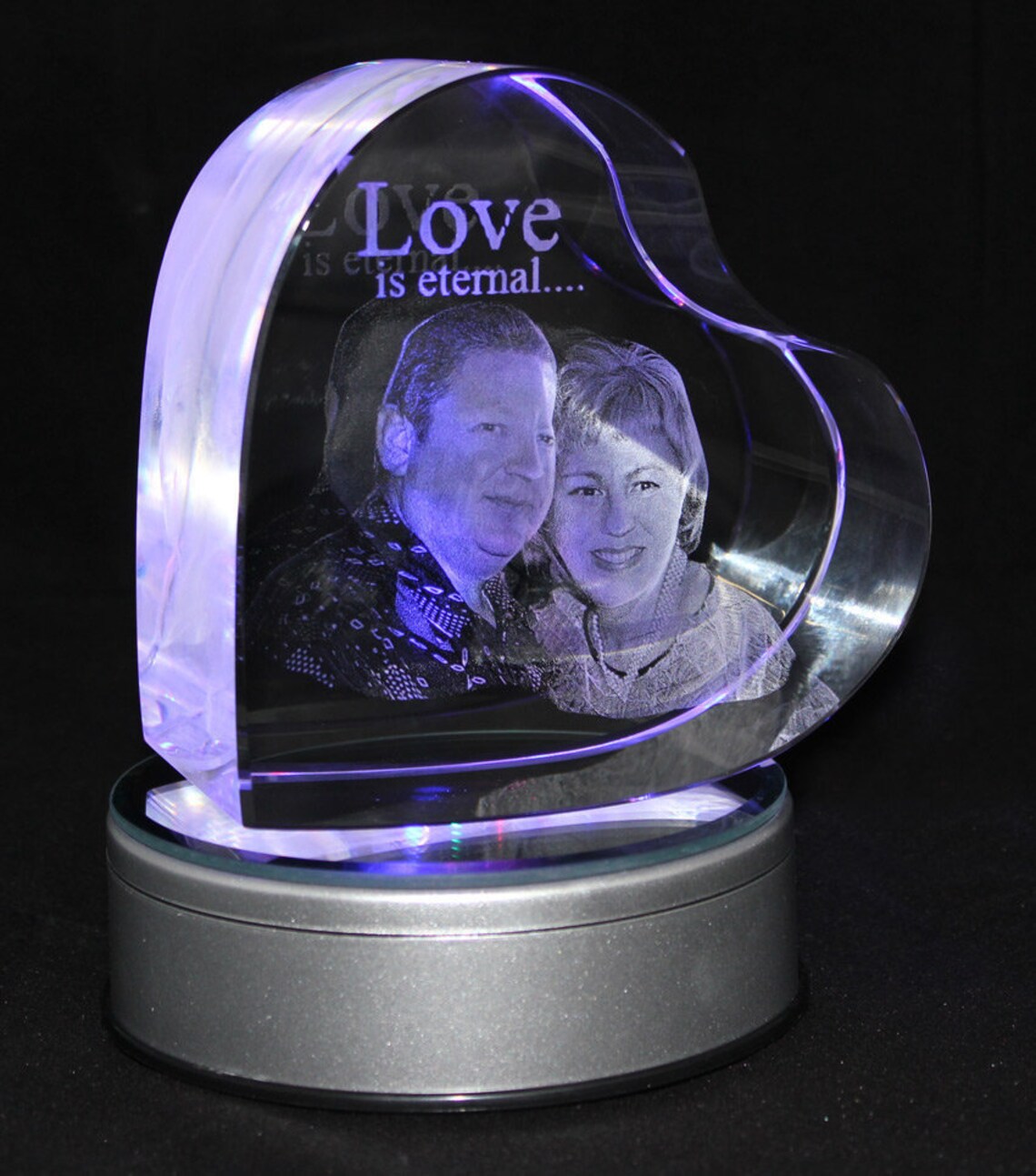 Personalised Lasered 3D Heart Photo Crystal 120x120x60mm - Etsy