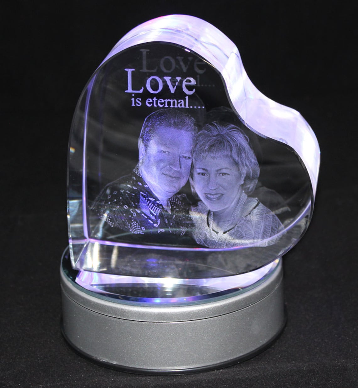 Personalised Lasered 3D Heart Photo Crystal 120x120x60mm - Etsy