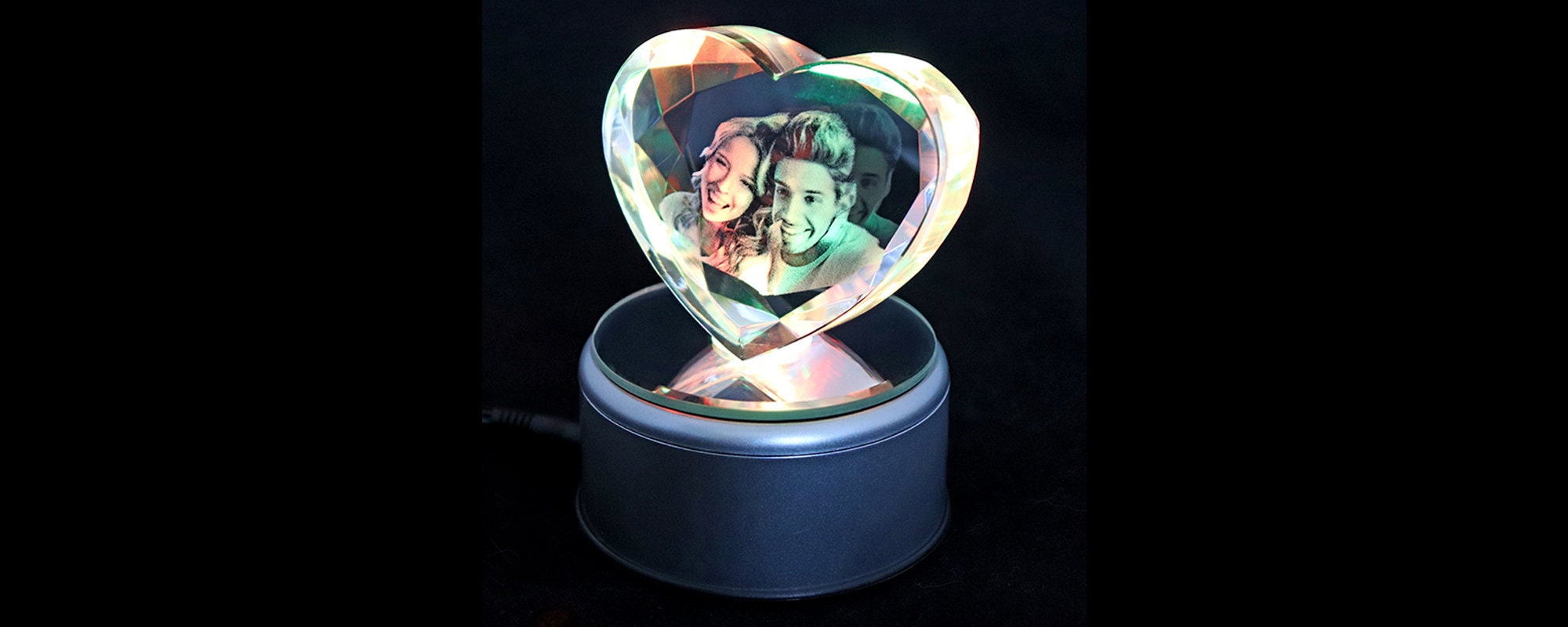 Personalised Lasered 3D Bevelled Heart Photo Crystal 80x70x30mm - Etsy UK