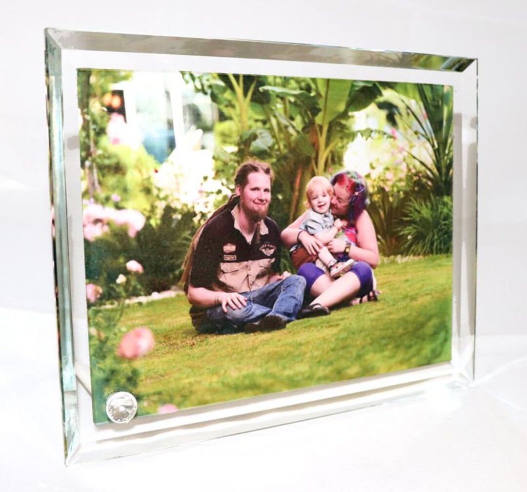 Personalised Bevel Edged Crystal Photo Glass 23x18cm - Etsy
