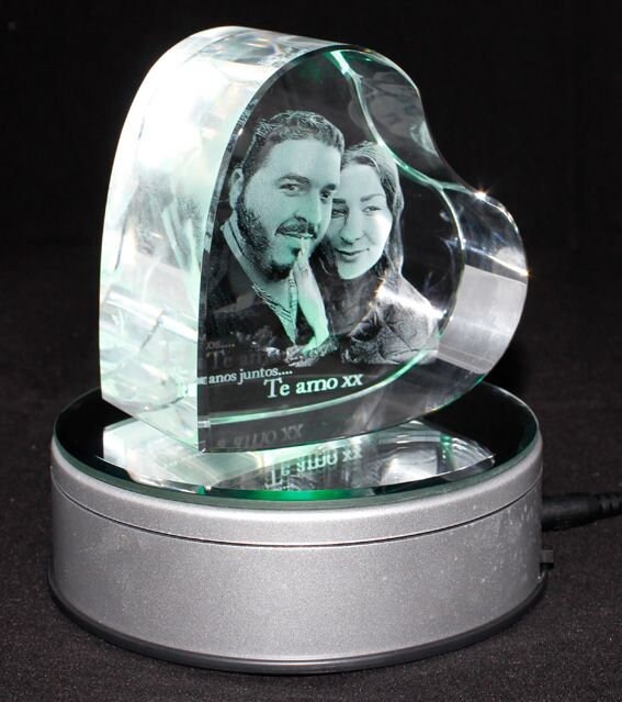 Personalised Lasered 3D Heart Photo Crystal 90x90x50mm - Etsy