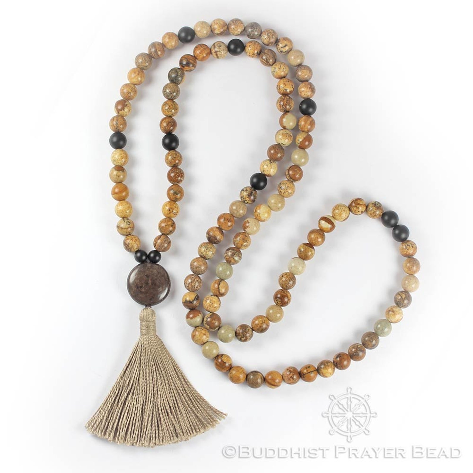 Picture Jasper Mala | Picture Jasper Mala Beads | Meditation Mala ...