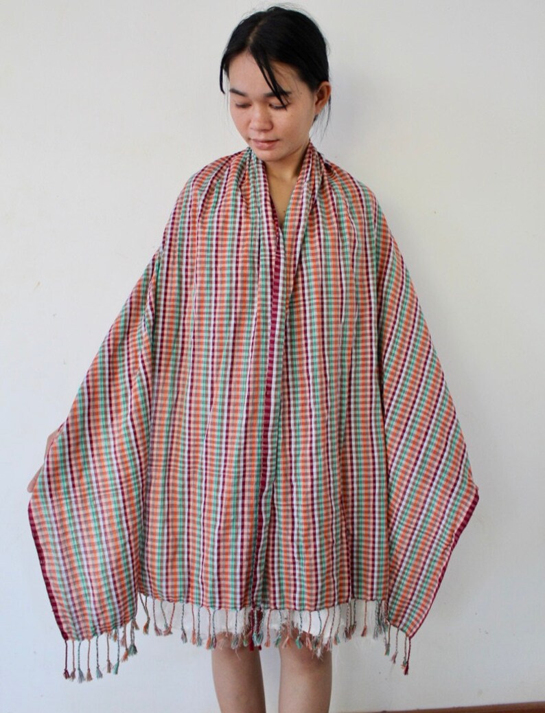 Cambodian Scarf Khmer Kroma Handmade Scarf Coton Cotton - Etsy