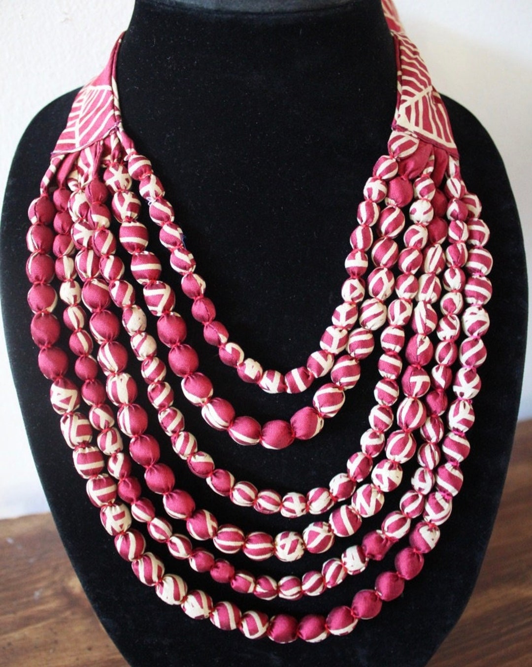 Red Rose Silk Necklace Cambodian Handmade Silk Necklace New Design Best ...
