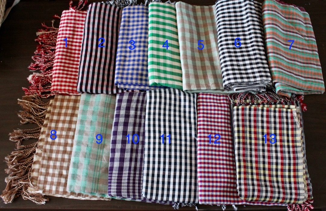 Cambodian Scarf Khmer Kroma Handmade Scarf Coton Cotton - Etsy