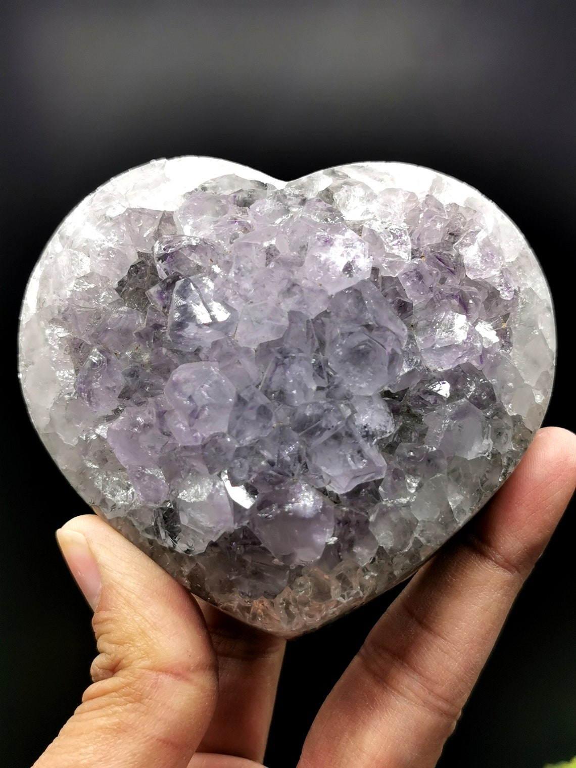 Large Amethyst Heart-shaped Geode Cluster - Crystal/chakra/healing ...