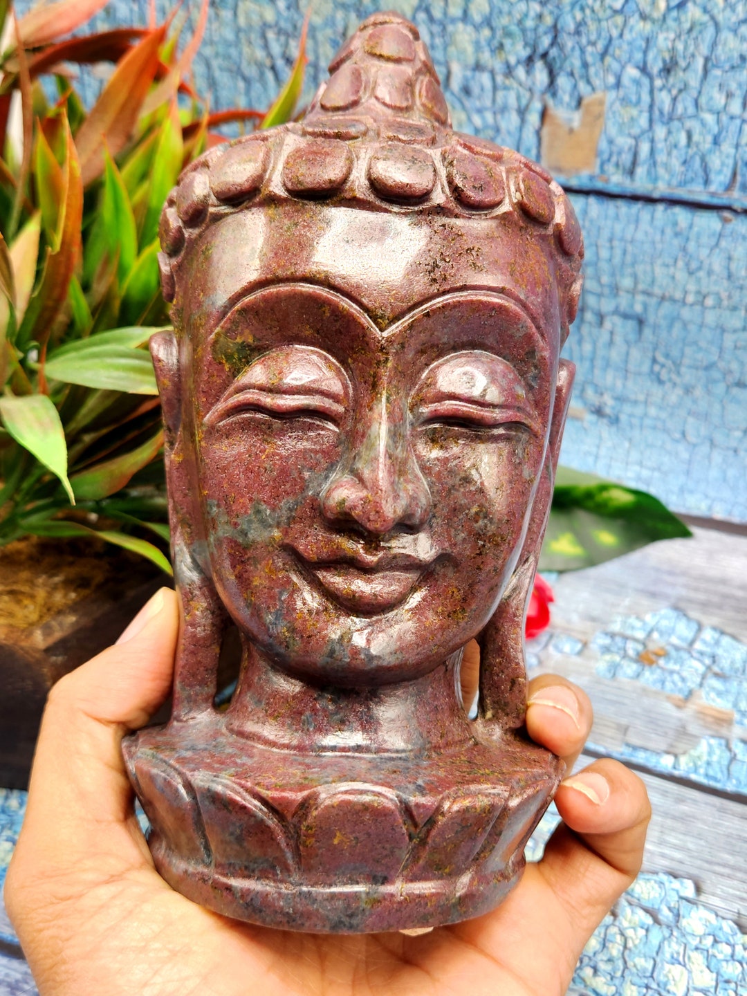 Ruby Kyanite Buddha Face/head - Handmade Carving of Serene and ...