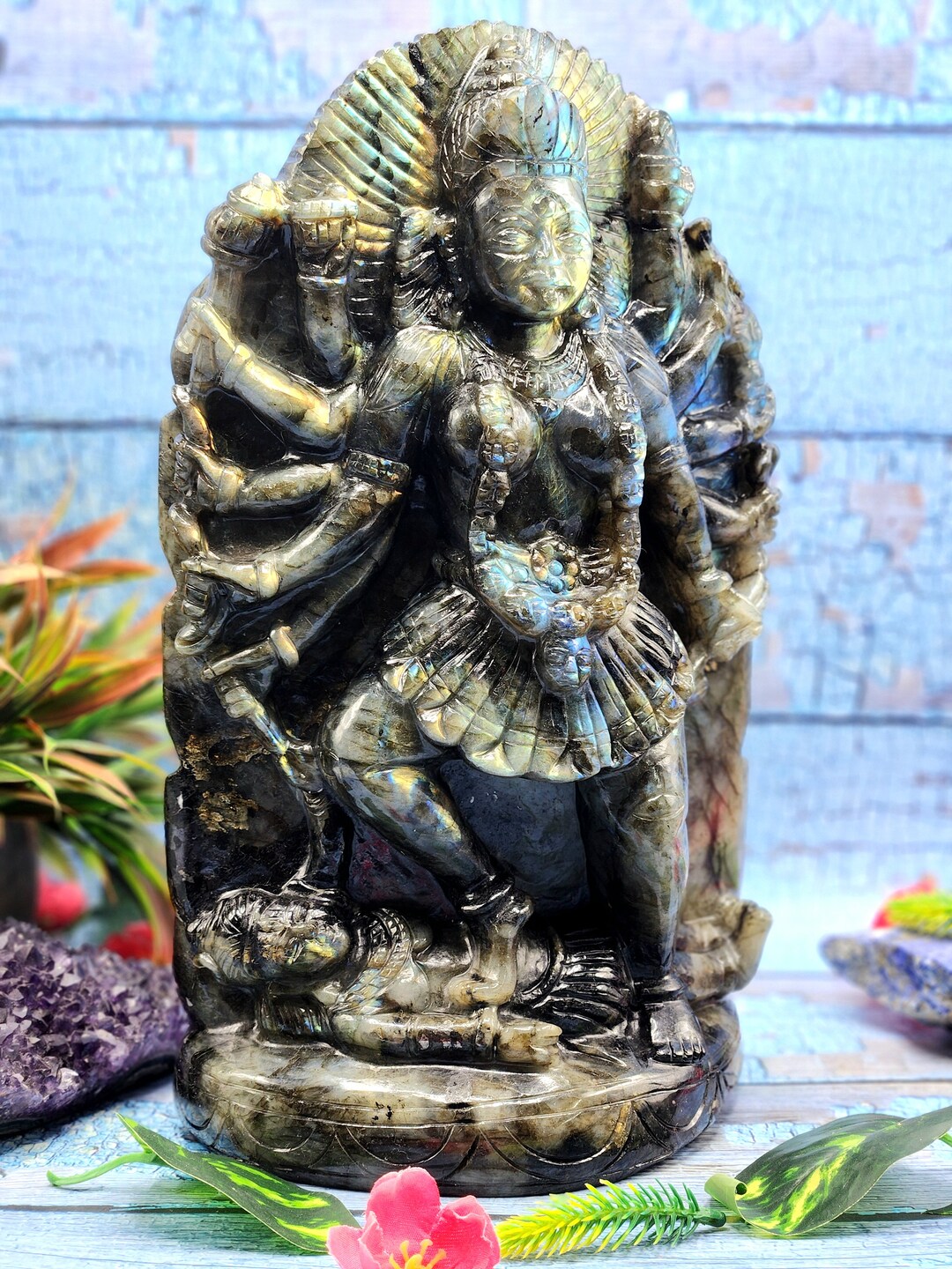 Goddess Kali/kaali Statue in Labradorite Stone - A Symbol of Protection ...