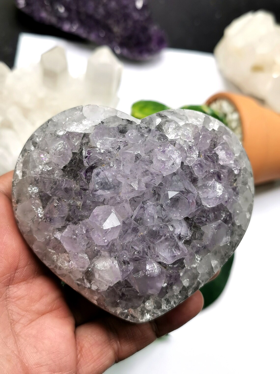 Large Amethyst Heart-shaped Geode Cluster - Etsy