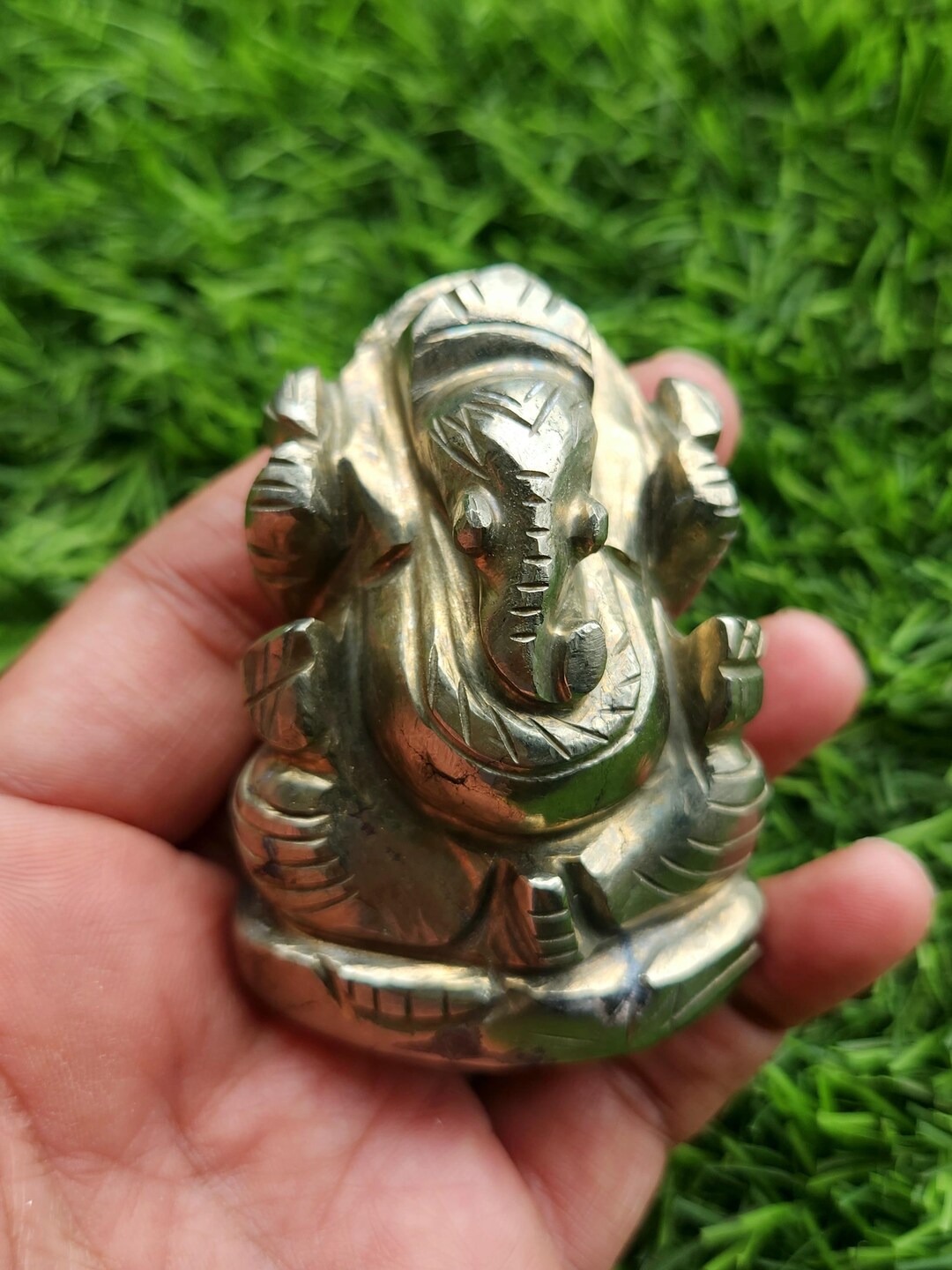 Lord Ganesh Statue in Pyrite – A Divine Symbol of Protection, Wisdom ...