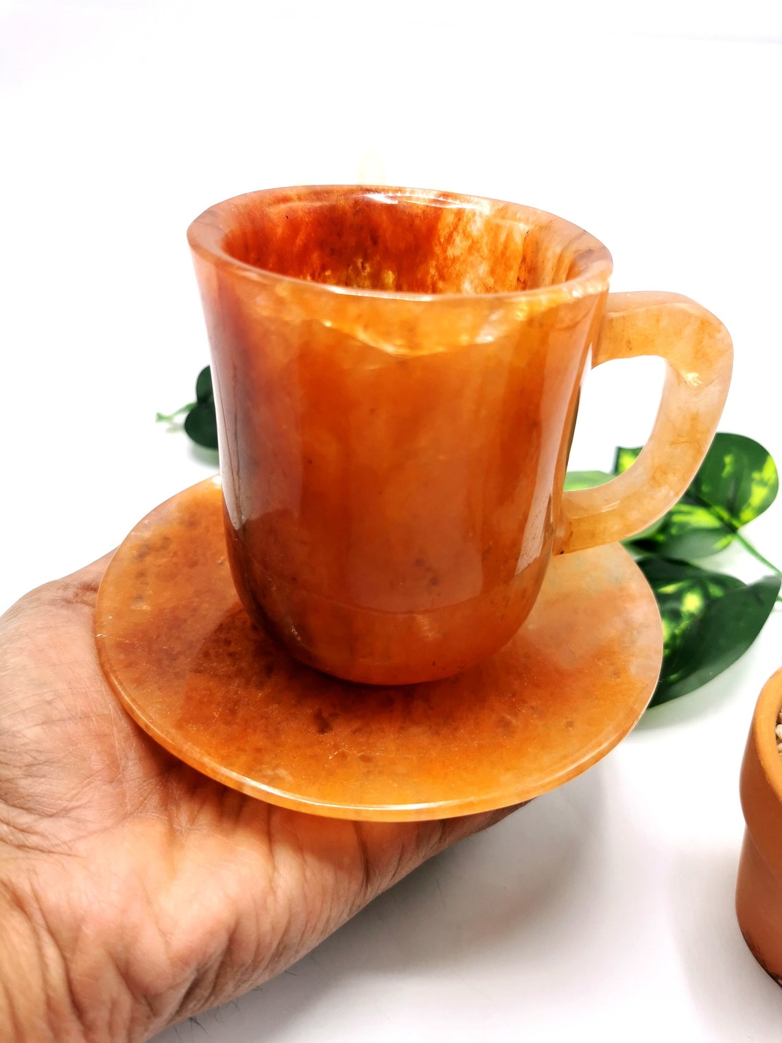 Beautiful Red Quartz Tea Cup & Saucer ONLY 1 Cup and 1 | Etsy