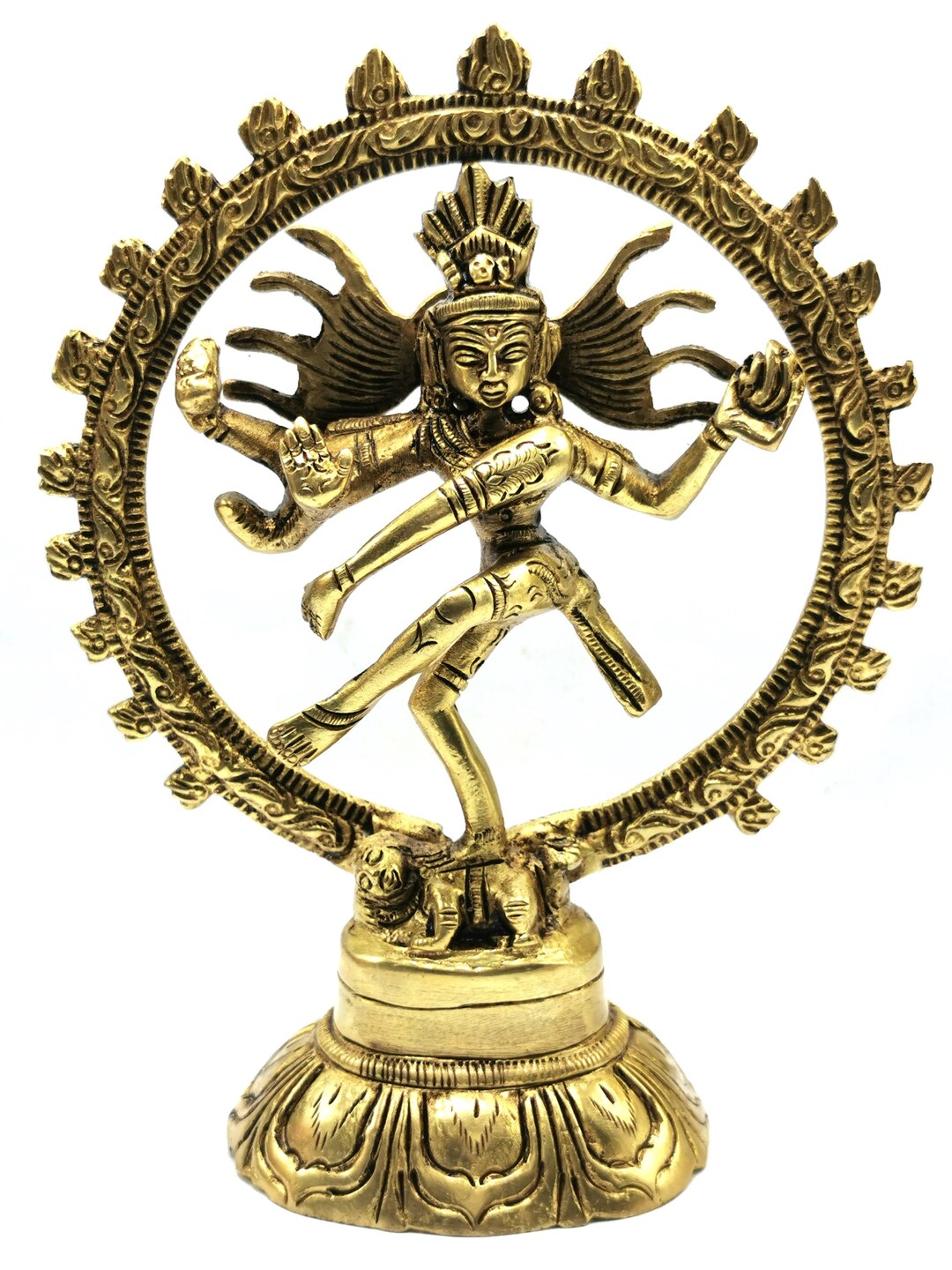 Lord Shiva Tandav Dance Idol - Natraj Statue in Brass (6 Inches ...