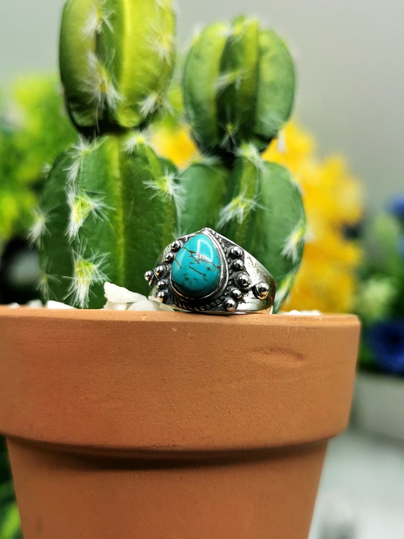 Elegant and Beautiful Blue Turquoise Ring in 925 Sterling - Etsy