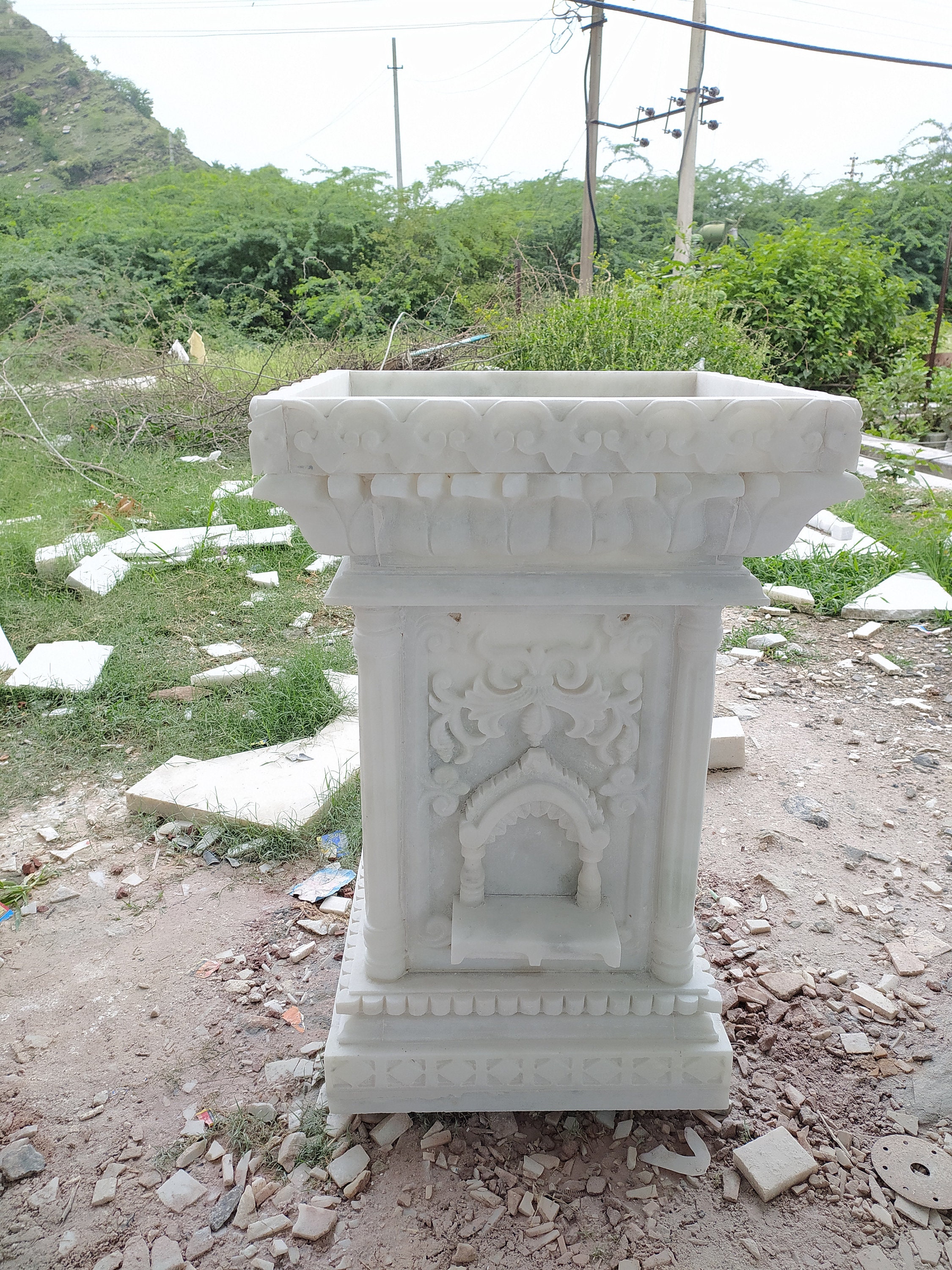 Marble Tulsi Pot, Tulsi Kyara, Tulsi Stand for Home,garden,worship - Etsy