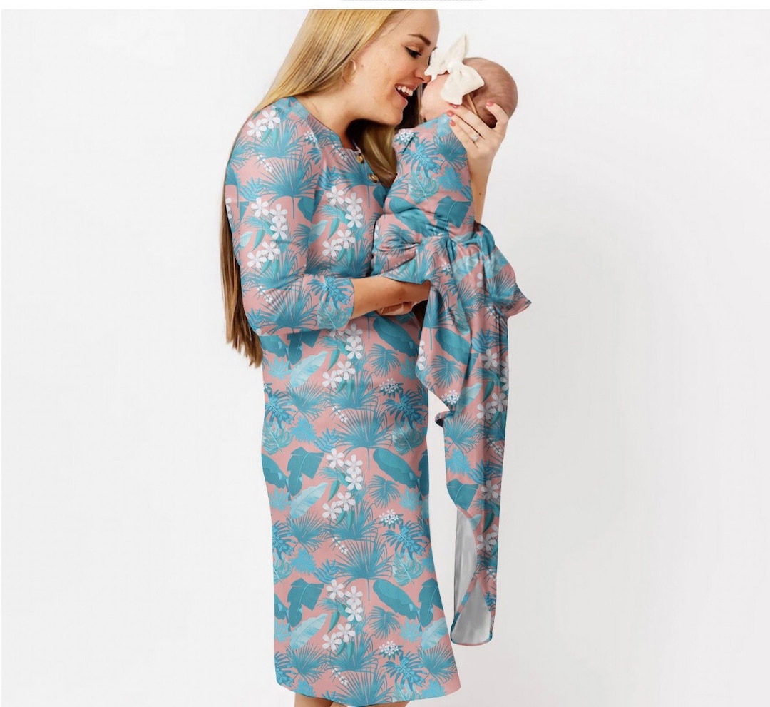 Maternity Robe, Mommy Robe and Swaddle Set, Mom and Baby, Hospital Bag ...