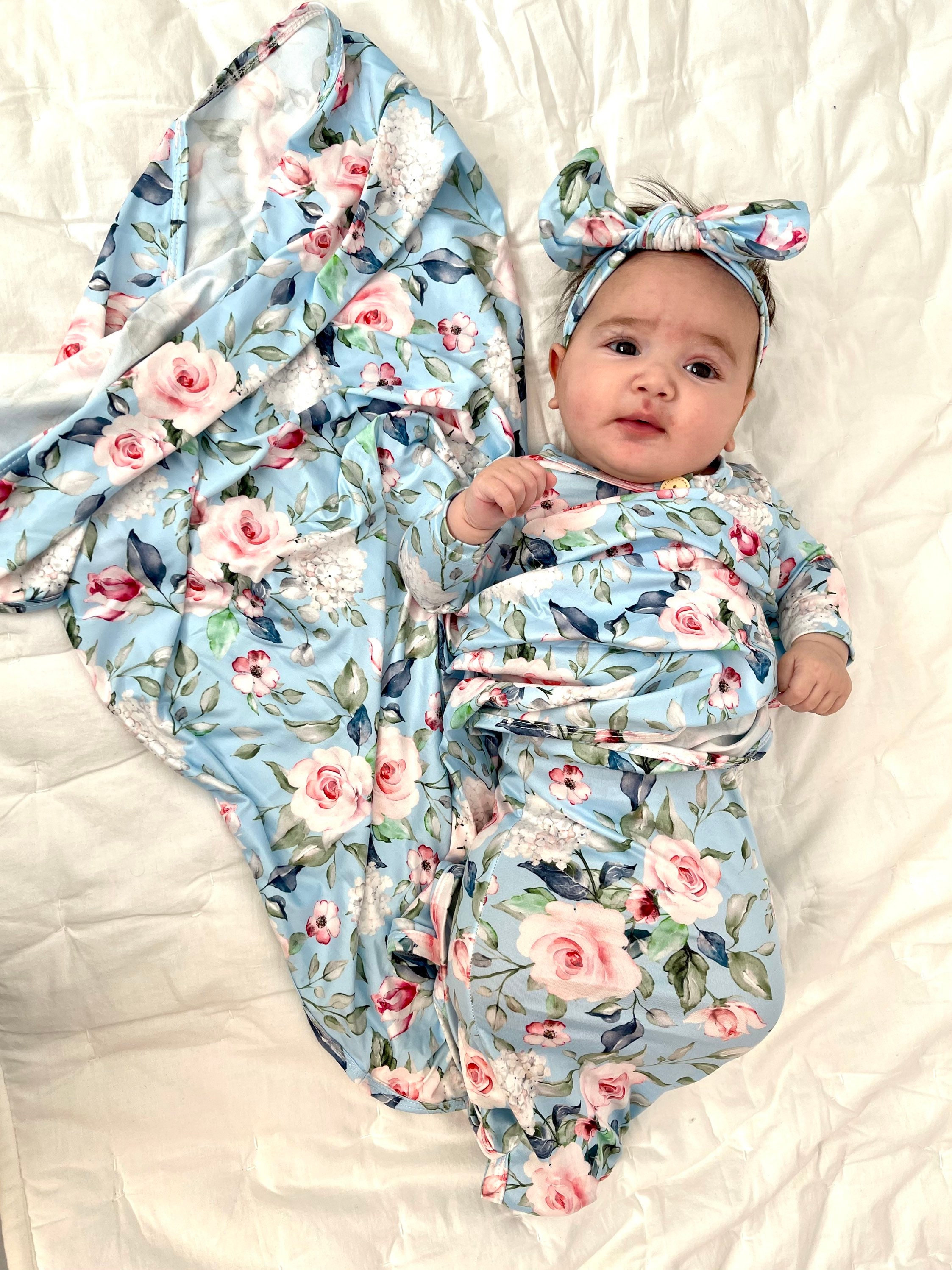 Maternity Robe, Mommy Robe and Swaddle Set, Mom and Baby, Hospital Bag ...