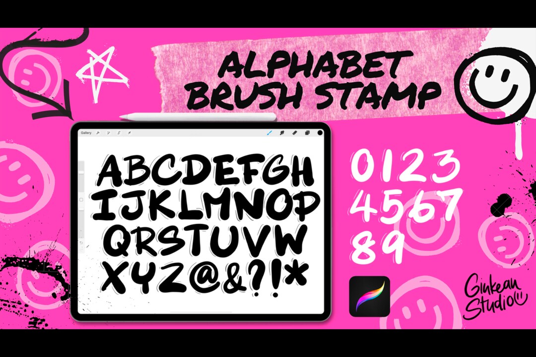 Procreate Graffiti Alphabet Brush Stamp: 41 Brush Stamps (digital ...