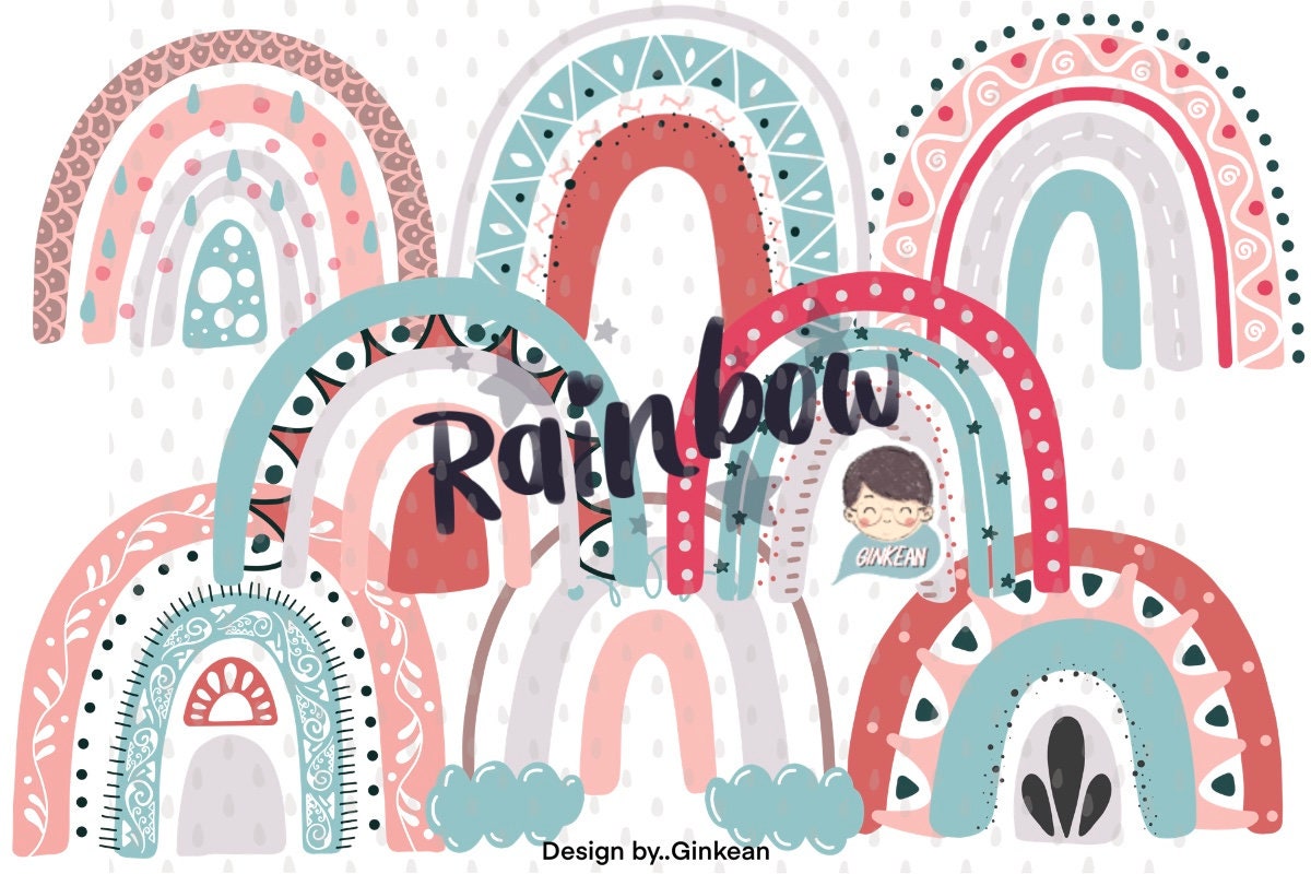 Boho rainbow bright rainbow clipart rainbows instagram | Etsy