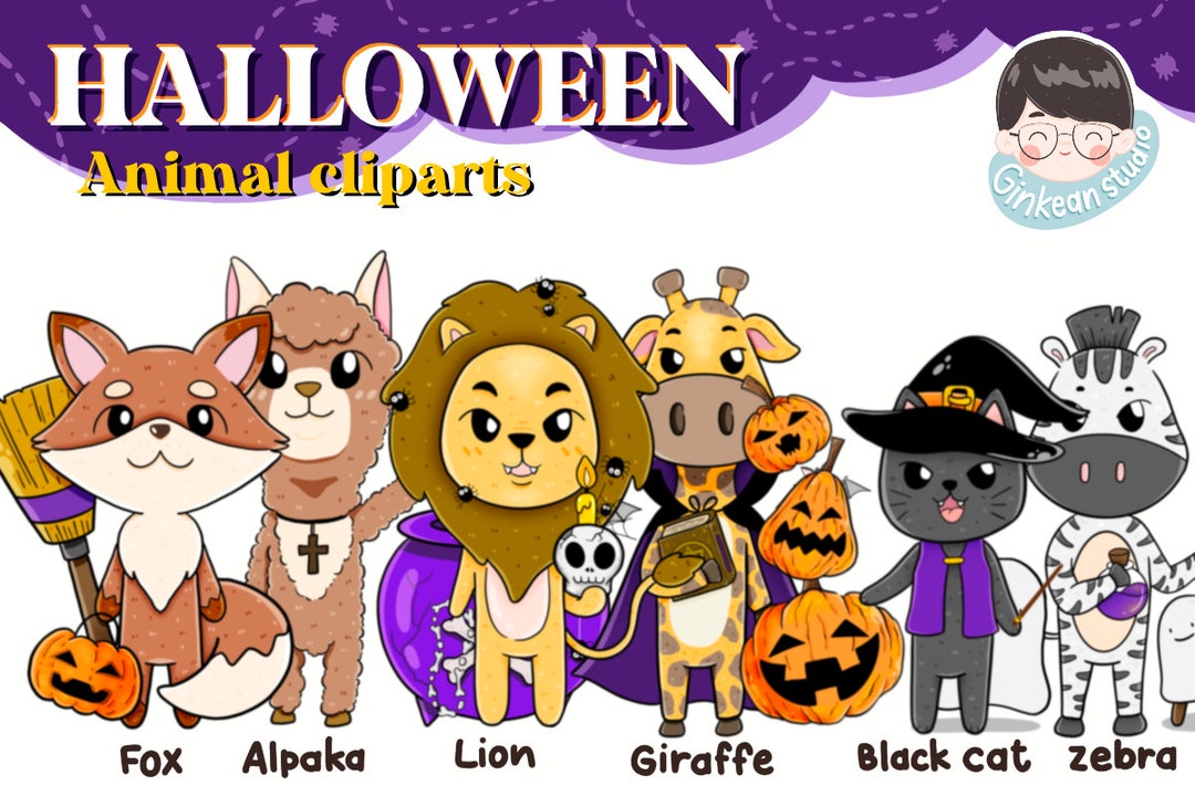 Halloween Clipart Animal Halloween Animal Cutfile Halloween - Etsy