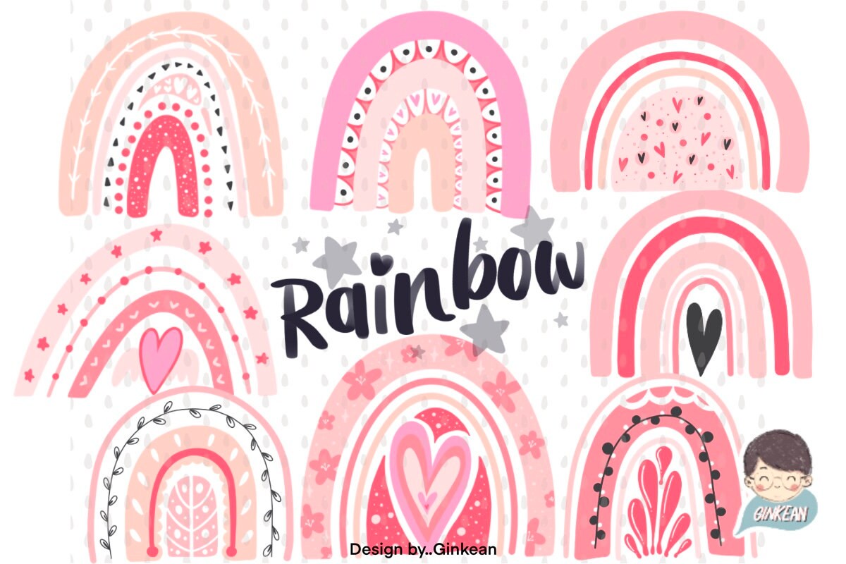 Bright Rainbow Clipart Rainbow Png Png Clipart Instant - Etsy