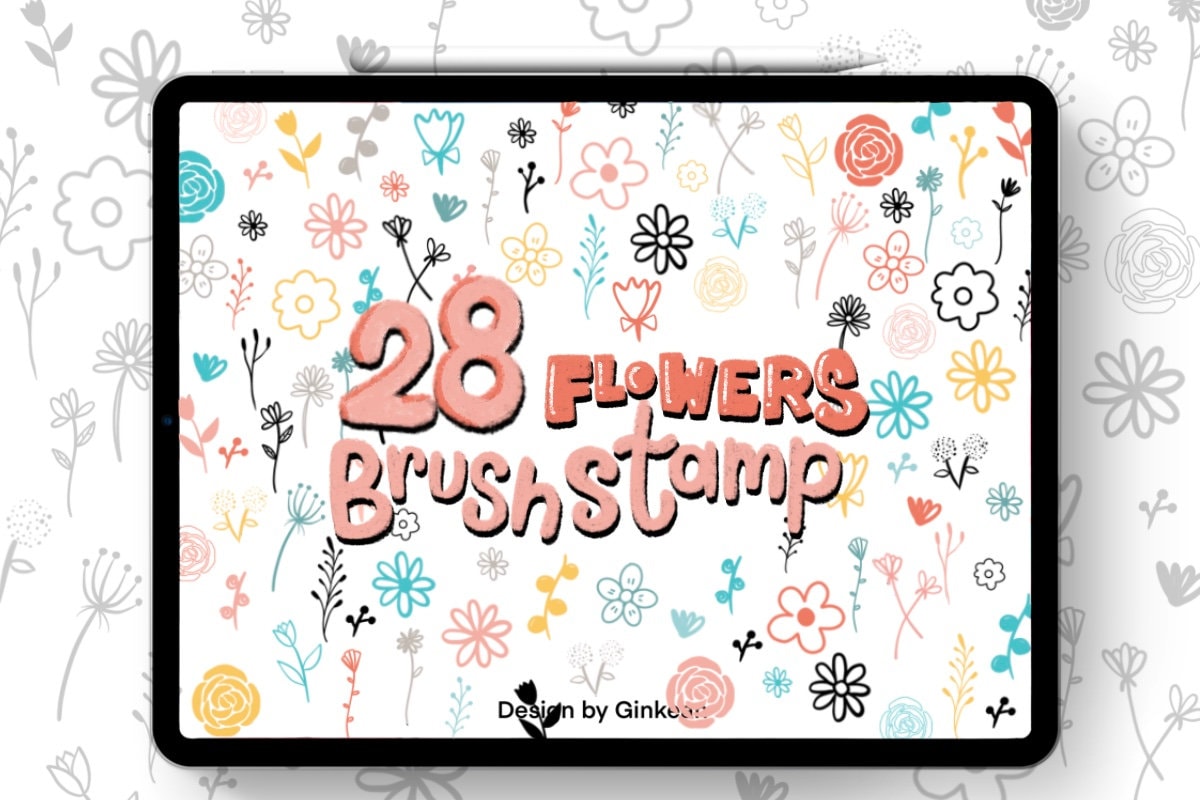 Flower Stamp Procreate Procreate Brushes Flower Stamp - Etsy