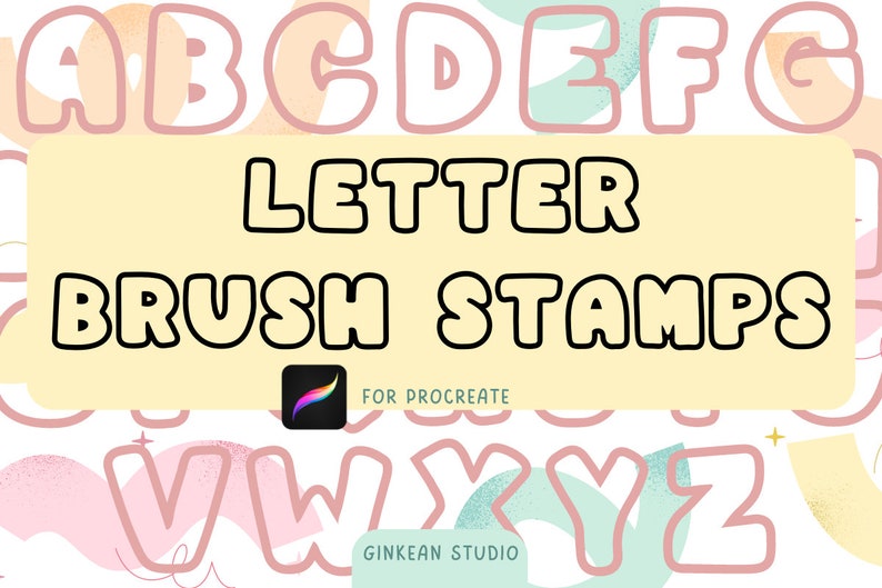 26 Alphabets Brush Stamp Procreate, Procreate Letter Stamp, Brushes ...