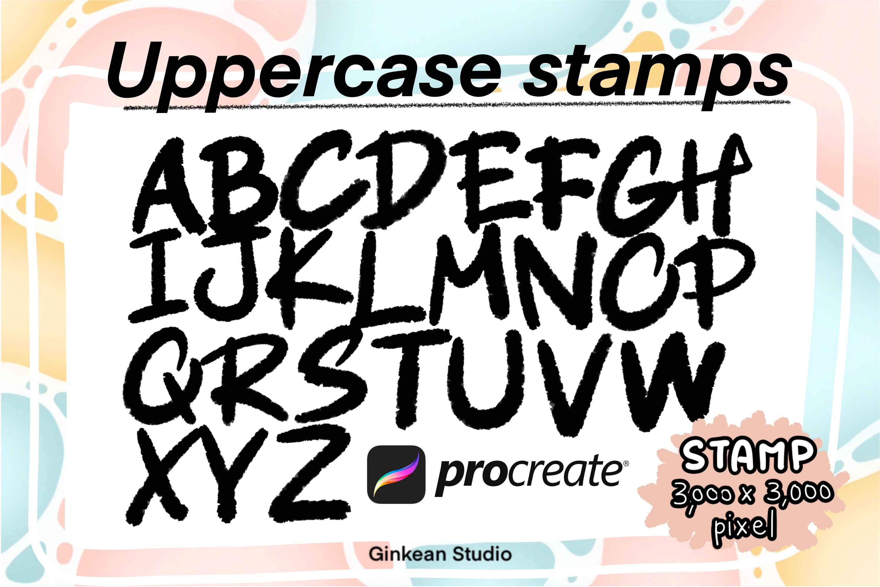 Procreate Brushes, 26 Alphabets Brush Stamp Procreate, Procreate Letter ...