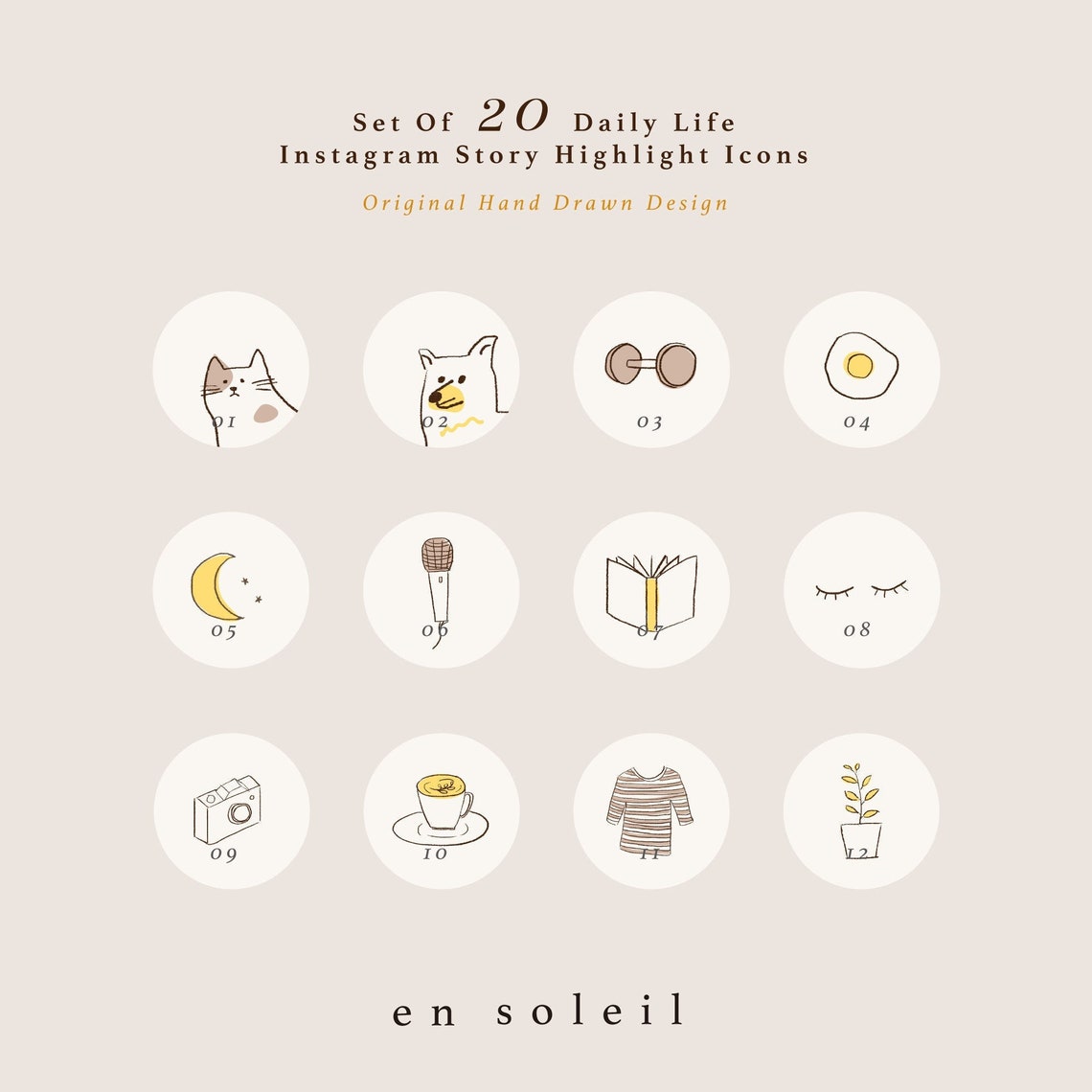 Daily Life Instagram Story Highlight Icons Hand Drawn - Etsy