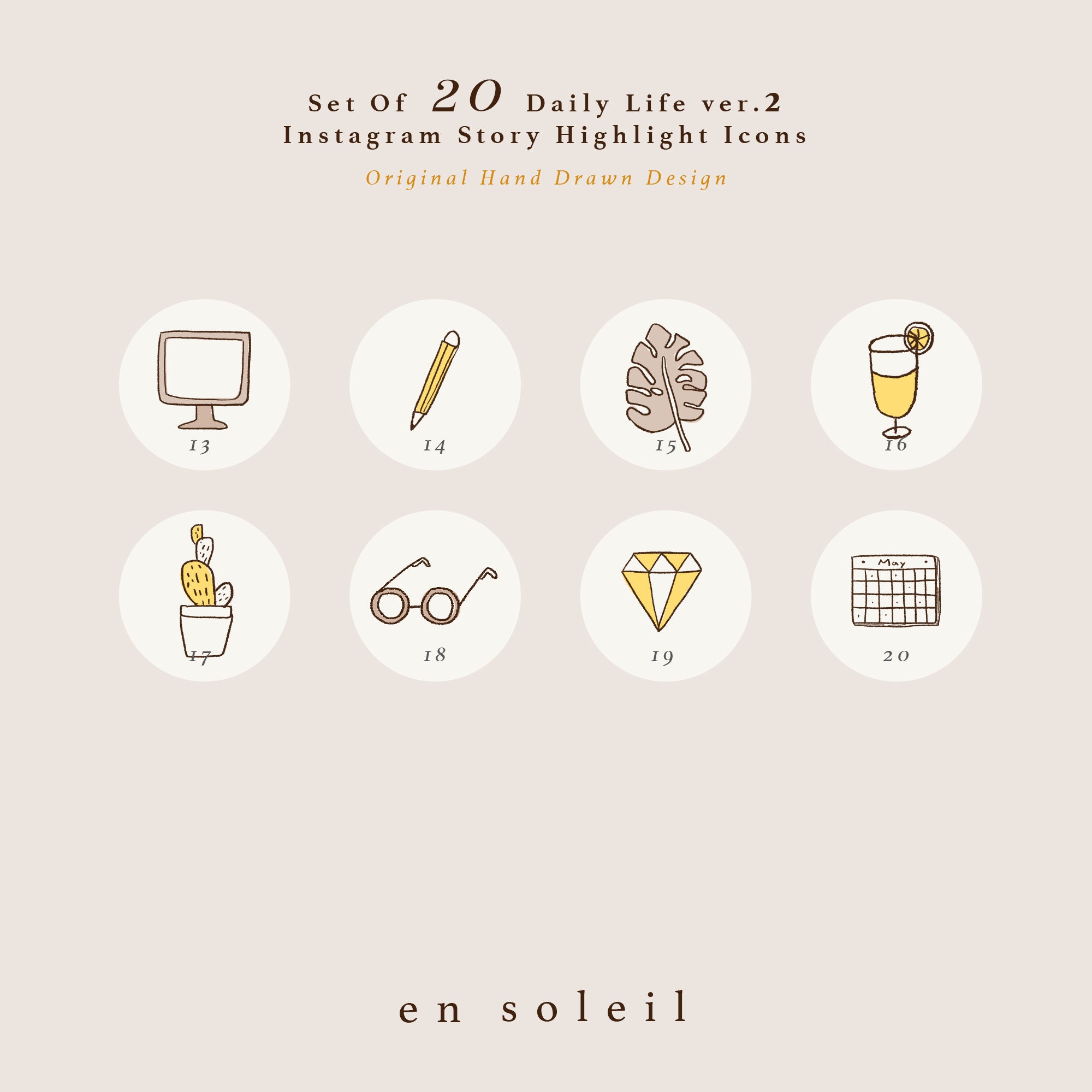 Daily Life Ver2 - Instagram Story Highlight Icons - Hand Drawn Covers ...