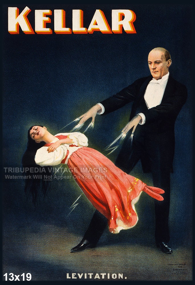 1894 Kellar the Magician Poster Art Levitating Woman | Etsy