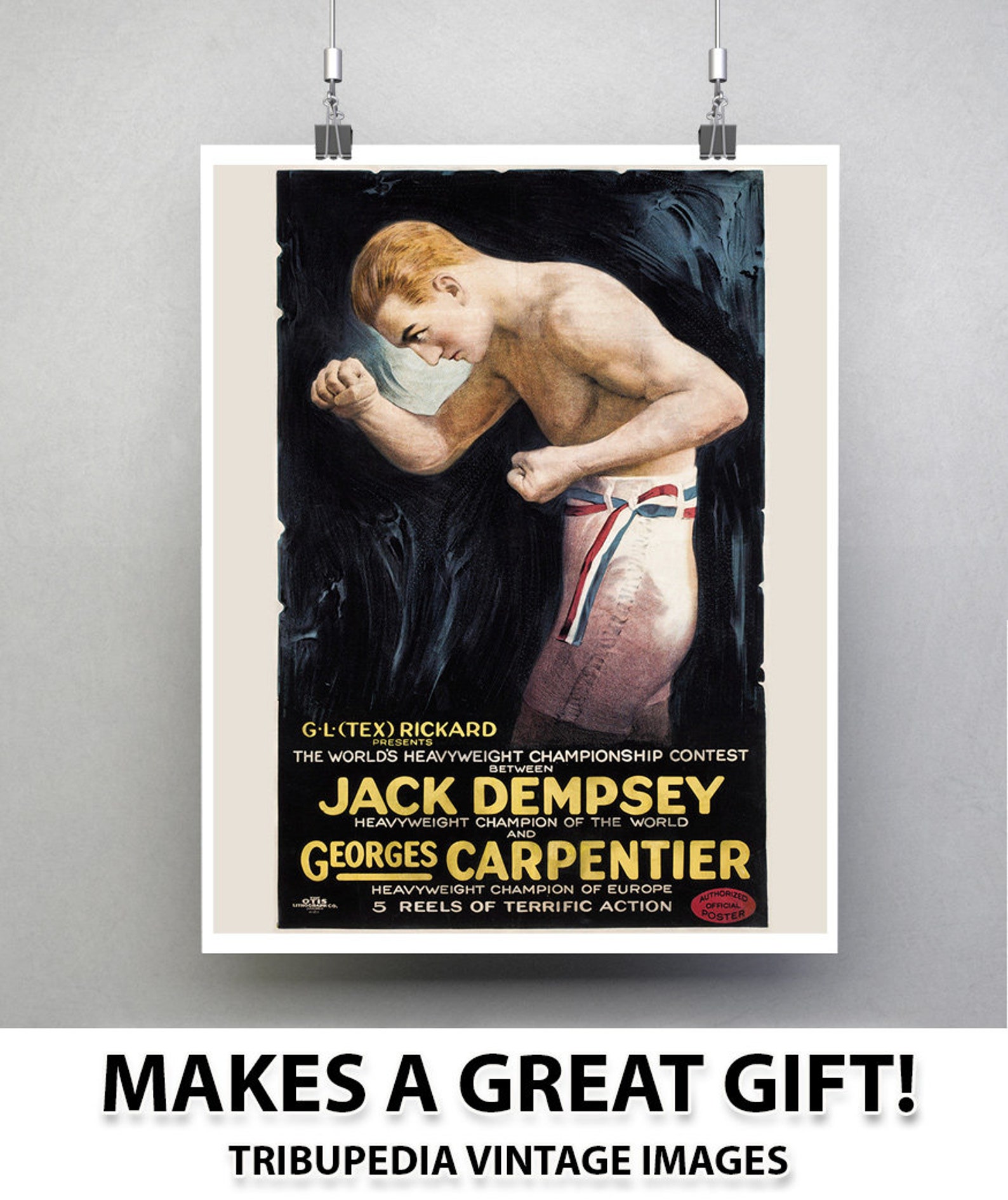 Vintage 1921 Boxing Fine Art Print Georges Carpenter vs Jack | Etsy