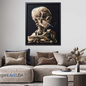 Van Gogh Skull of a Skeleton With Burning Cigarette Art Print, Framed ...