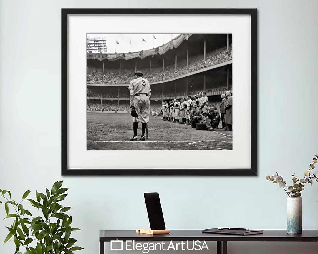 Babe Ruth Baseball Wall Art Dad Gift for Him Sports Poster Mens Wall ...